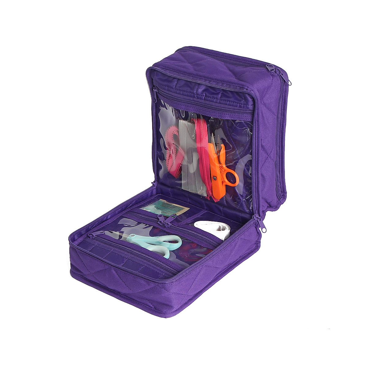 Earthwise Storage Bag Organizer Caddy Bag Container for Arts & Crafts, Scrapbooking , Beauty Makeup Case Caddy with Dividers For Cosmetics , Toiletries, Jewelry, Accessories