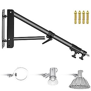 Neewer Wall Mounting Triangle Boom Arm for Photography Strobe Light, Monolight, Softbox, Umbrella, Reflector and Ring Light, Support 180 Degree Rotation, Max Length 4 Feet/125cm (Black)
