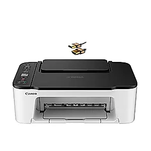 Canon PIXMA TS35 22 Series Wireless Color Inkjet All-in-One Printer - Print Copy Scan - Mobile Printing - Up to 50 Sheets Paper Tray - Up to 4800 x 1200 dpi - 1.5" LCD Display + HDMI Cable