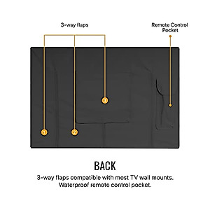 KHOMO GEAR Outdoor TV Cover - Panther Series - Universal Weatherproof Protector for 60 - 65 Inch TV - Fits Most Mounts & Brackets, Black