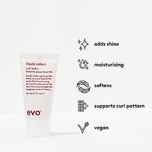 evo Liquid Rollers Curl Balm - Hair Styling Balm - Enhances Natural Curls, Protects Frizz & Improves Overall Condition