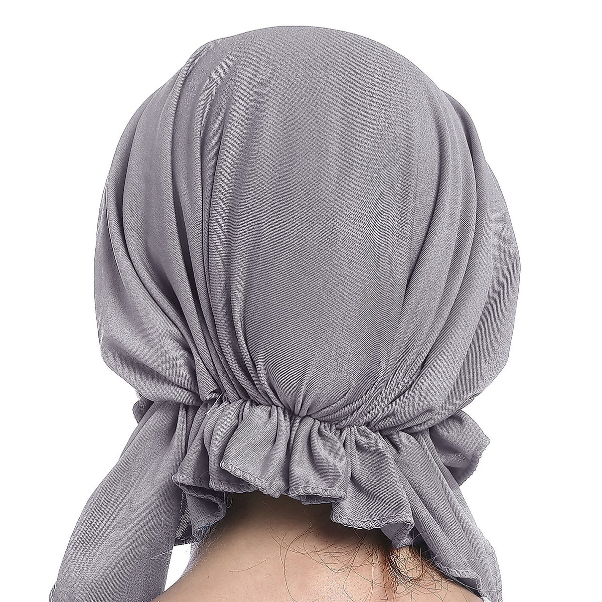 Sweat Wicking Skull Cap Beanie Helmet Liner Quick Dry Bandana Head Wrap Bicycle Head Pirate Scarf Gray