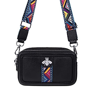 Giorgio Ferretti Genuine Leather Crossbody Bag with Removable Belt Genuine Leather Shoulder Bag for Women