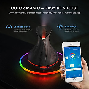 Smart WiFi Wireless Essential Oil Aromatherapy 400ml Ultrasonic Diffuser & Humidifier with Alexa & Google Home Phone App & Voice Control - Create Schedules - LED & Timer Settings
