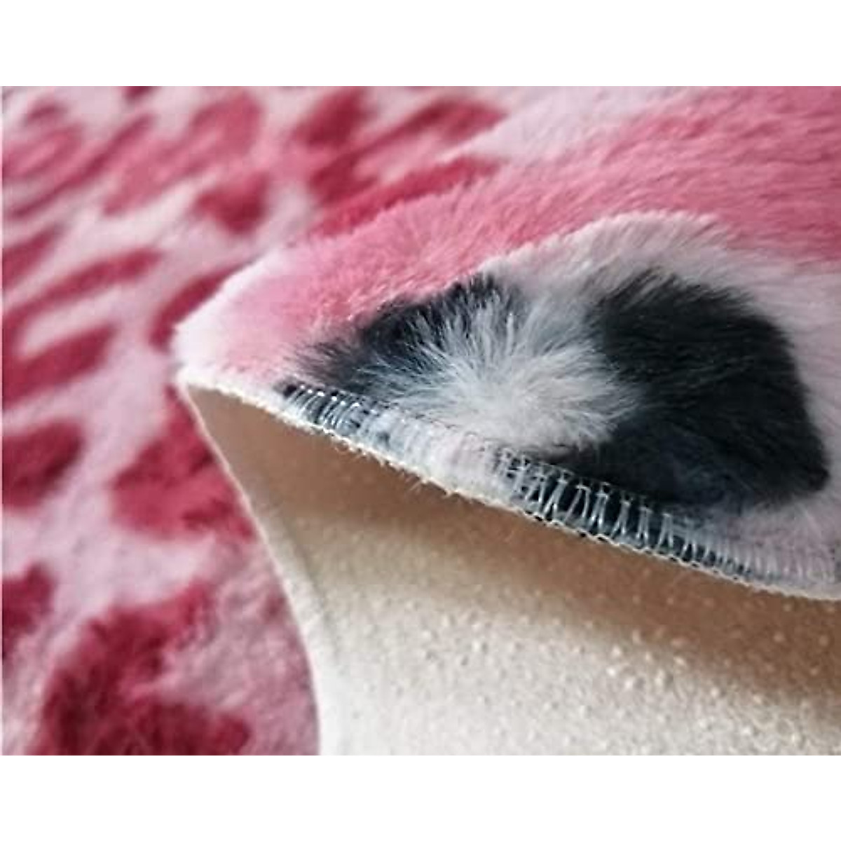 Pink Leopard Print Area Rug Faux Cowhide Cheetah Fur Skin Carpet Non-Slip Animal Printed Area Rug Throw Rugs Floor Carpet for Door Mat Bedrooms Room Decor (3.3x2.95Ft, Pink Leopard)
