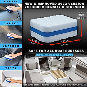 WAVESRX Marine Scuff & Grime Remover Pads Boat & Jet Ski Magic Erasers | Cleaning & Polishing Sponges Remove Dirt, Deck Marks, Scratches & Black Streaks | Stronger & More Durable