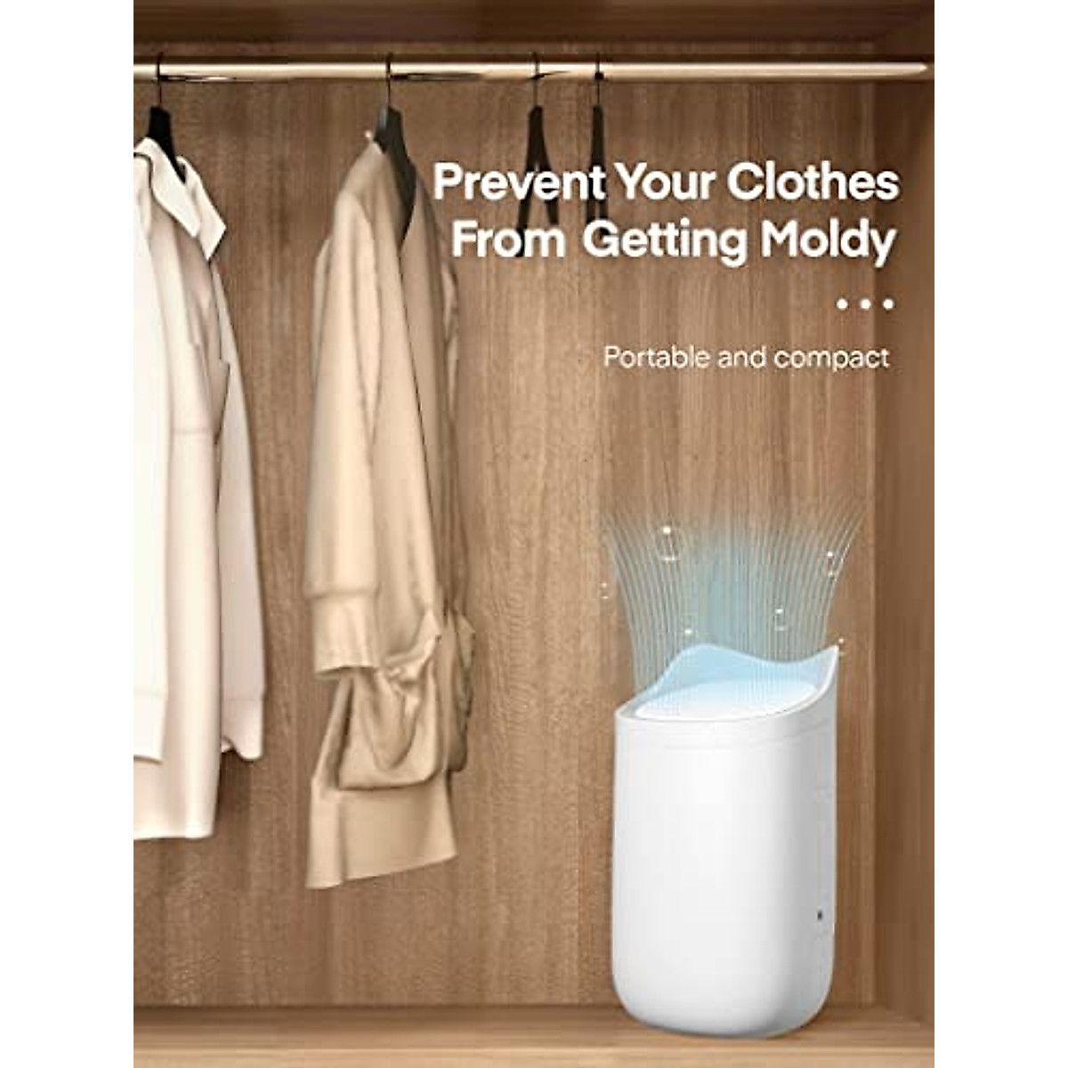 ZZWW Small Dehumidifier, Quiet Mini Dehumidifier 220 Sq.Ft (20oz Water Tank), Portable Dehumidifier for Bedroom, Bathroom, Closet White