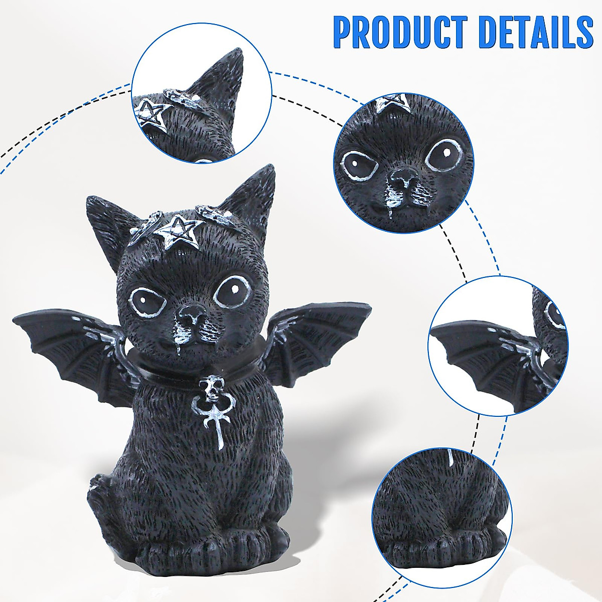 Kilyparty 4PCS Set Cats Garden Decor Cat Gnome Statues for Outdoor Halloween Cat Figurine Cat Lover Idea Cute Cat homedecor Waterproof Figurines Lawn Ornaments