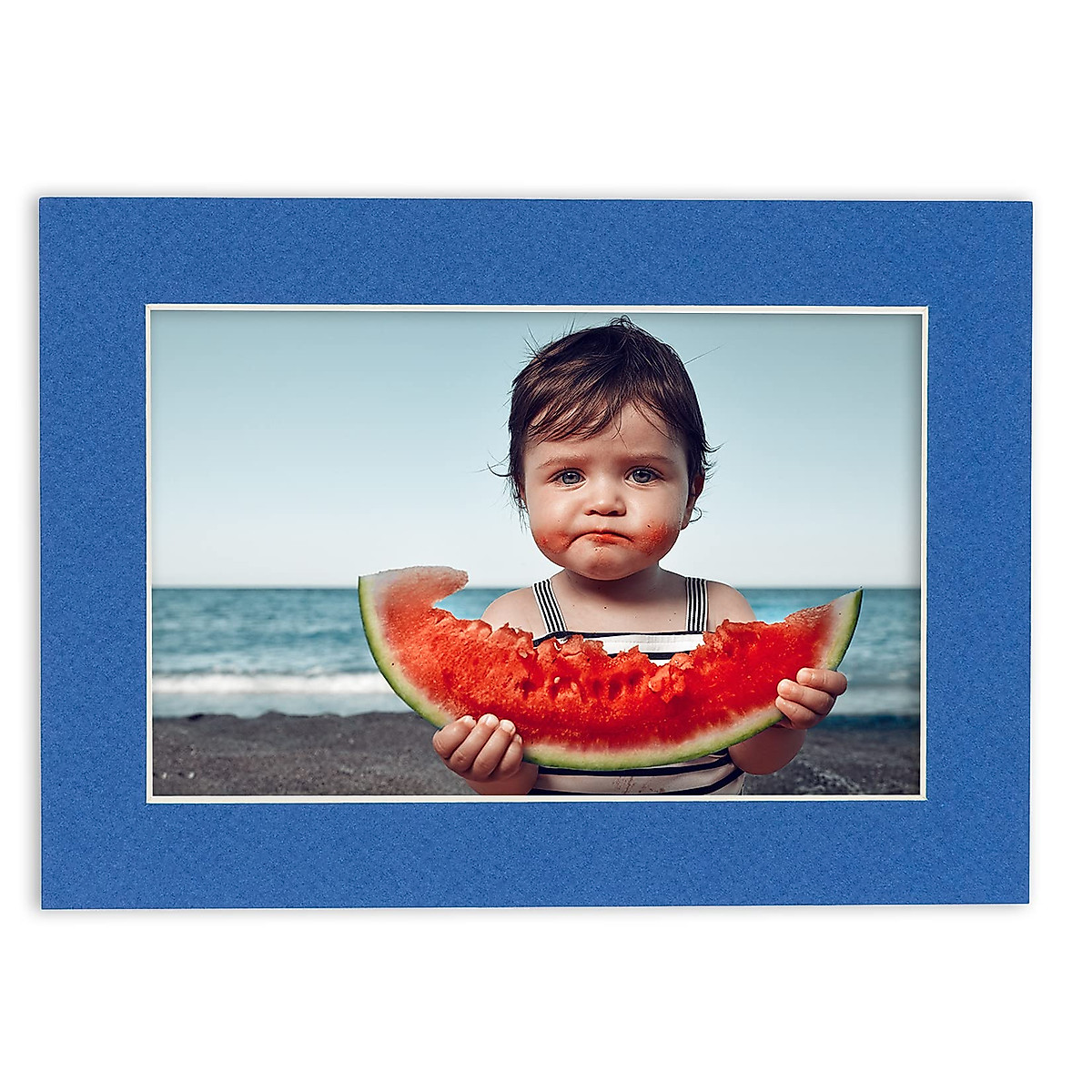 10x14 Mat Bevel Cut for 8x10 Photos - Acid Free Royal Blue Precut Matboard - For Pictures, Photos, Framing - 4-ply Thickness