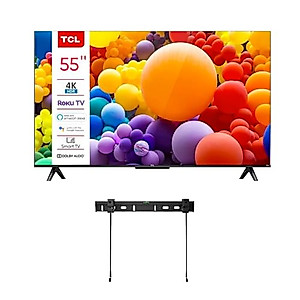 TCL 55-Inch Class 4K Smart LED TV HDR + Wall Mount Mobile App Works with Siri Alexa and Google Assistant HDMI USB (Renewed)
