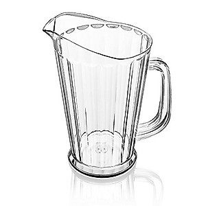 New Star Foodservice 46144 Polycarbonate Plastic Tapered Style Restaurant Water Pitcher, 60-Ounce, Clear