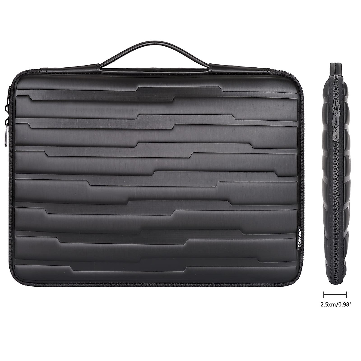 DOMISO 17.3 inch Shock Resistant Laptop Sleeve with Handle Protective Case Compatible with 17.3" Notebook/Dell Inspiron/MSI/HP Pavilion/Lenovo ideapad/Samsung/Acer/HP/Alienware 17, Black