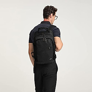 Kono Carry on Backpack, 16" Airplane Approved Under Seat Travel Backpack for Men and Women, Waterproof Lightweight Daypack for Flight 20L, Black