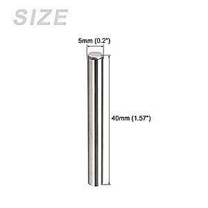 METALLIXITY Dowel Pin (5x40mm) 15Pcs, 304 Stainless Steel Shelf Support Pegs Pin Fastener Elements - for Metal Devices, Furniture Installation, Industrial, DIY