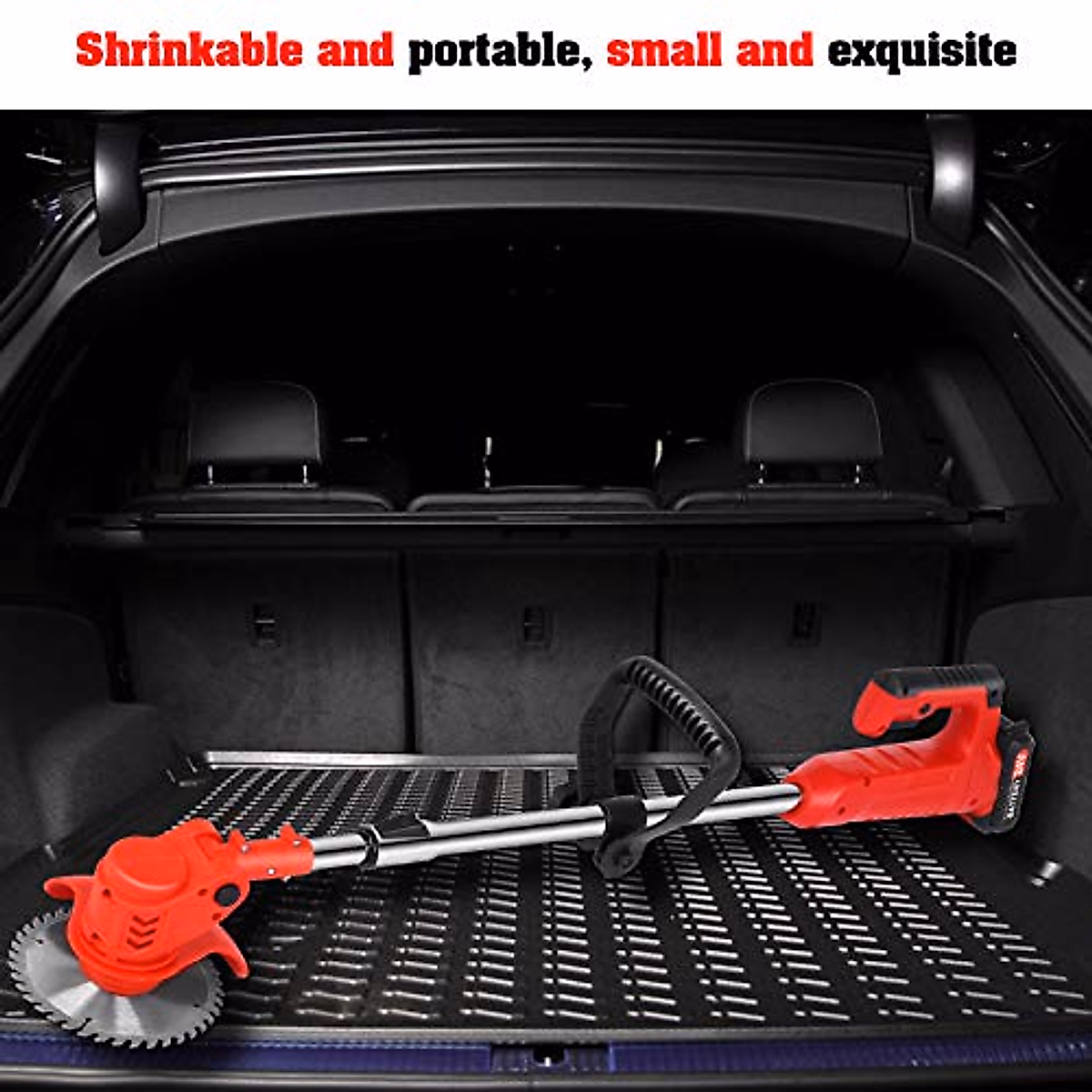 Weed Wacker Cordless Grass Trimmer Battery Powered 24V Electric Weed Eater Edging Lawn Tool with 3 Function Blades, Lightweight Brush Cutter, Push Stringless Trimmer, for Garden Yard