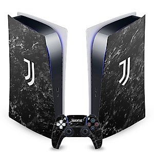 Head Case Designs Officially Licensed Juventus Football Club Black Marble Art Vinyl Faceplate Gaming Skin Decal Compatible With Sony PlayStation 5 PS5 Digital Edition Console and DualSense Controller