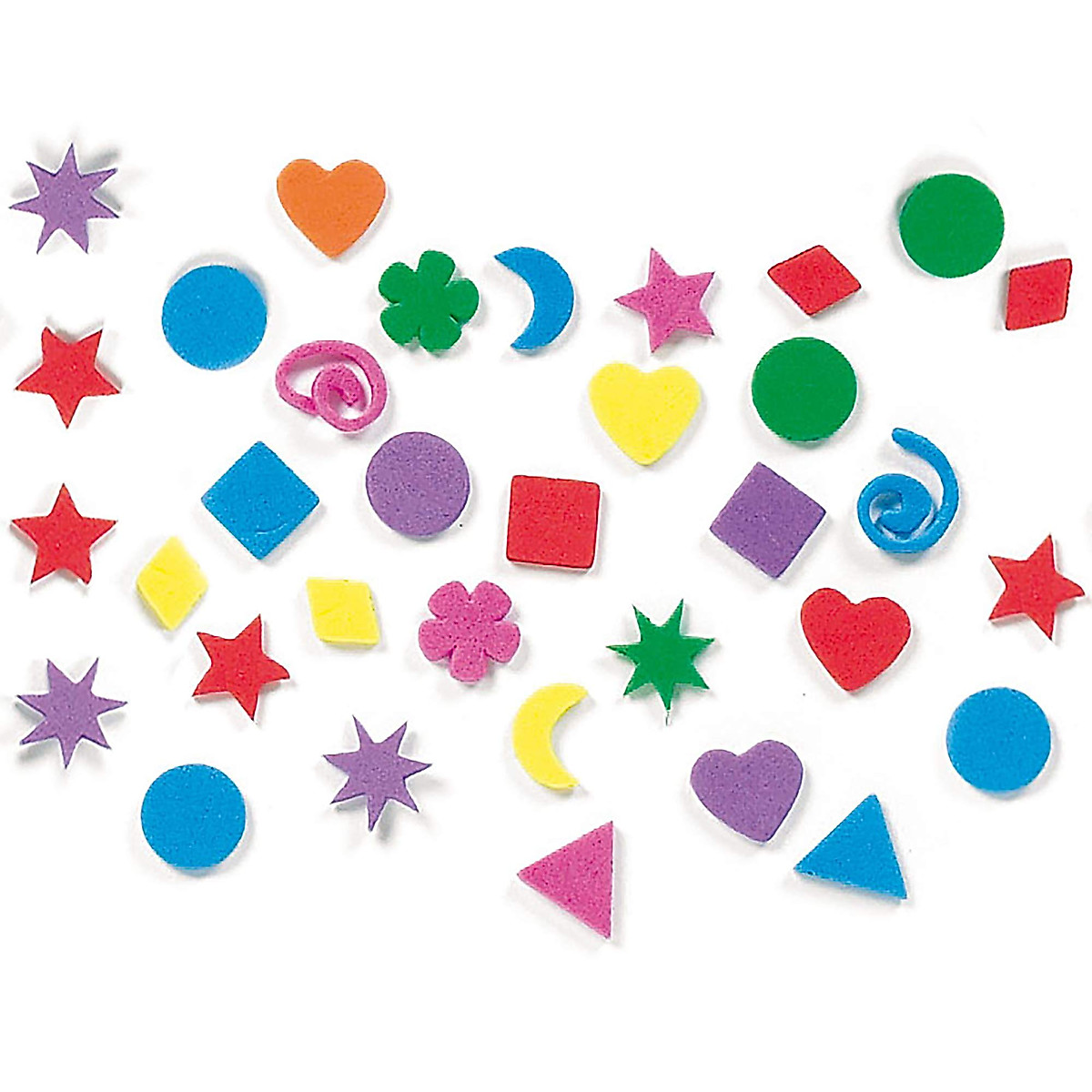 Baker Ross Mini Foam Shapes Stickers Value Pack, for Arts and Crafts Projects(Pack of 1200), Assorted, 1200 Pack