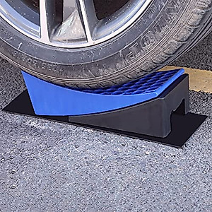 Eazy2hD Camper Leveler Kit 2 Pacs - Precise RV Leveler System, Includes Two Curved Levelers, Two Chocks, and Two Rubber Grip Mats | Faster Camper Leveling Than RV Leveling Blocks - (Blue + Black)