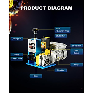 CREWORKS Automatic Wire Stripping Machine for 0.06"-1" Copper Wires, Motorized Wire Stripper Tool for 7/0-15 AWG Scrap Electrical Wire Recycling, Electrical Tool for DIY Cable Copper Wire Stripping