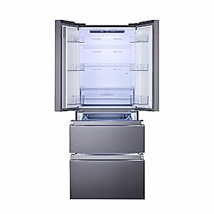 Summit Appliance FDRD152PL 27.5" Wide French Door Refrigerator-Freezer, Stainless Steel Look, Digital Controls, Interior LED Light, Open Door Alarm, No-frost Operation, Energy Saving Function