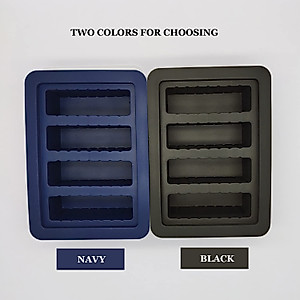 Silicone Butter Mold Tray with Lid, Rectangle Mold Tray for Butter, Pudding, Soap, Chocolate, Cheesecake, Ice Cube Bar (Black with transparent lid)