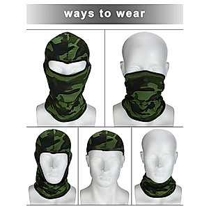 SATINIOR 6 Pieces Ski Mask Full Face Cover UV Sun Protection Balaclava Summer Ice Cooling Neck Gaiter for Men Outdoor Cycling(Fluorescent Colors)