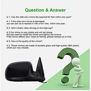 SCITOO Passenger Right Door Mirror for 1999-2006 for Chevy Silverado Suburban Tahoe for GMC Sierra Yukon Manual Adjusted Folding Side Mirror (1999-2000 New Body Style 2007 Classic)