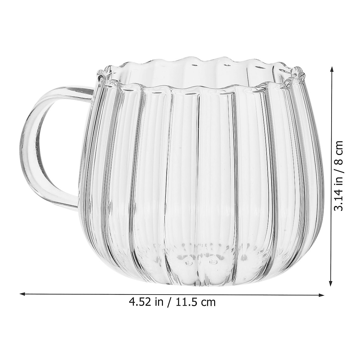 Angoily 2pcs Glass Pumpkin Cups 350ml Breakfast Cup for Milk Beer Cup Breakfast Glass Transparent Juice Cup Cocktail Cup Beverage Cup Transparent Whiskey Cup Drinking Cup Coffee Mug Clear Mug