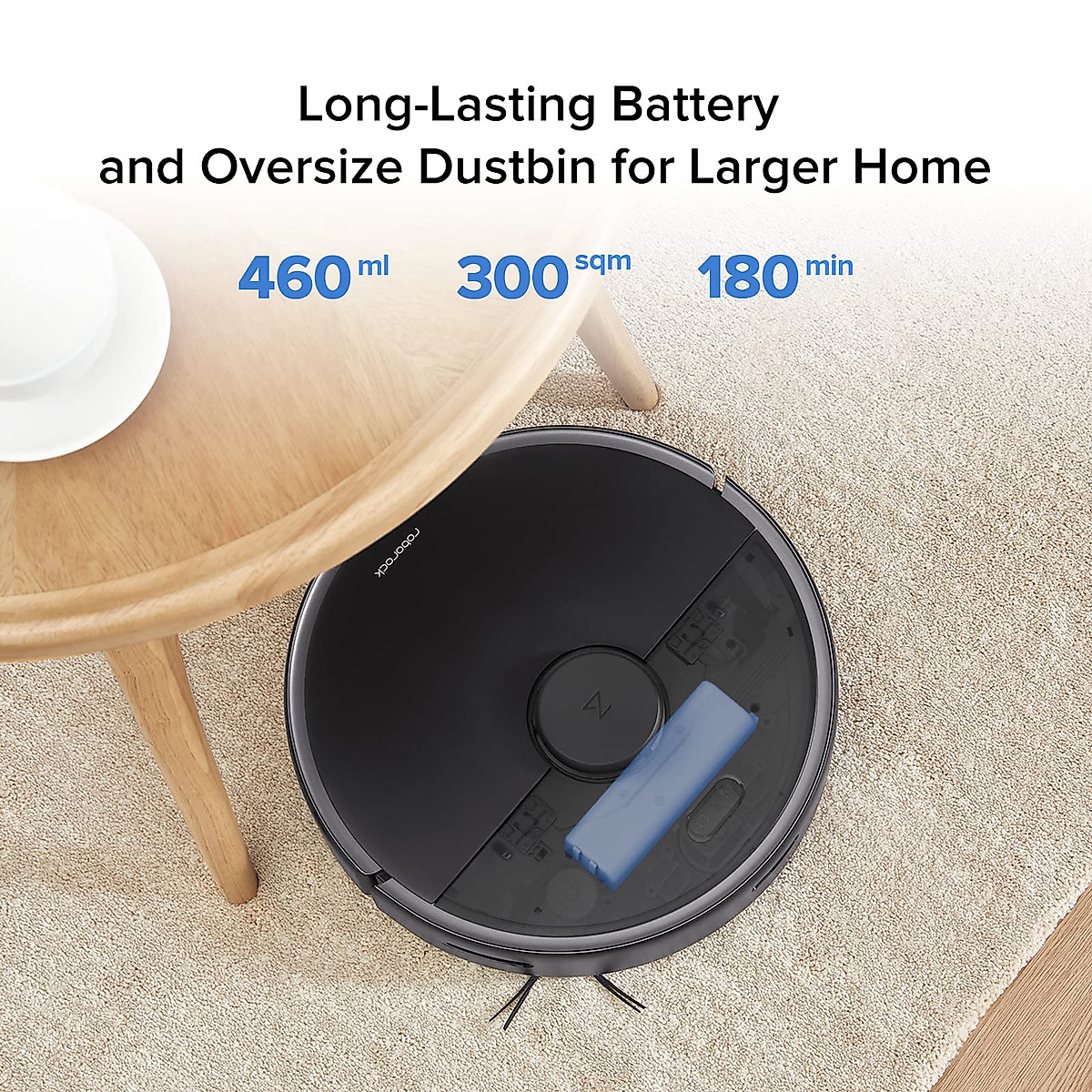 roborock S4 Max Robot Vacuum with Lidar Navigation, 2000Pa Strong Suction, Multi-Level Mapping, No-go Zones, Ideal for Carpets and Pets Robotic Vacuum