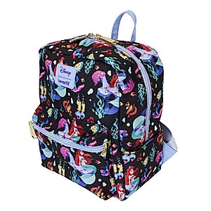 Loungefly Disney The Little Mermaid 35th Anniversary Life is the Bubbles All-Over Print Nylon Square Mini Backpack