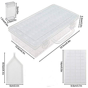 SGHUO 6 Pack 28 Grids Diamond Painting Boxes and 64 Slots 5D Diamond Painting Storage Containers with 600pcs Label Stickers for DIY Art Craft, Sewing, Nail Diamonds