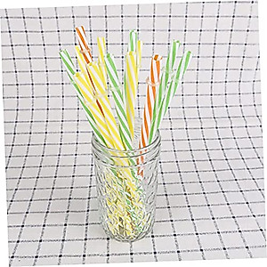 SOLUSTRE 20pcs Color Striped Straws Reusable Straws Wedding Straws Paper Cocktail Drinking Straws Party Paper Cocktail Straws Paper Straws Coffee Straw Disposable Set Pp Baby