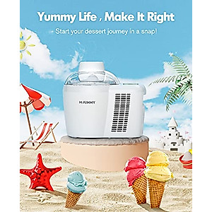 Ice Cream Maker Machine, Haimmy 700ml Automatic Electric Gelato Machine with 2 Modes, No Pre-Freezing Required, Keep Cool 4 Hours, Homemade Soft Serve Ice Cream Frozen Yogurt Sorbet Dessert Maker