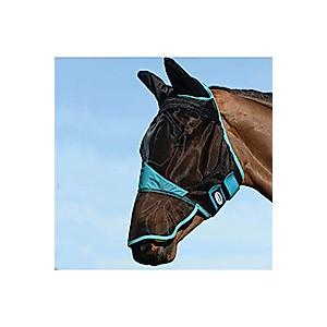 WeatherBeeta ComFiTec Fine Mesh Mask with Ears & Nose, Black/Turquoise, Full