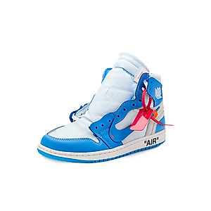 Nike Men's Air Jordan 1 Retro High Off-White UNC, White/Dark Powder Blue/Cone, 4.5