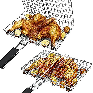 Grill Basket NABAOXUN BBQ Grilling Basket fish grill basket, Grill Basket Grill Rack,Outdoor Grill Accessories