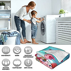 Cartoon Anime Throw Blanket Soft Light-Weight Warm All-Season Bed Blanket Sofa Office Throws for Kids Adults 50'' x 40'' -4