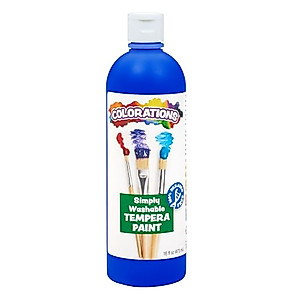Colorations WSTBL Washable Tempera Paint, 16 fl oz, Blue, Non Toxic, Vibrant, Bold, Kids Paint, Craft, Hobby, Fun, Art Supplies