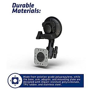 PIVOT Single Suction Cup Mount - Curved Arm - Supports Multi-Angle Display and Viewing - for Professional Pilots, General Aviation