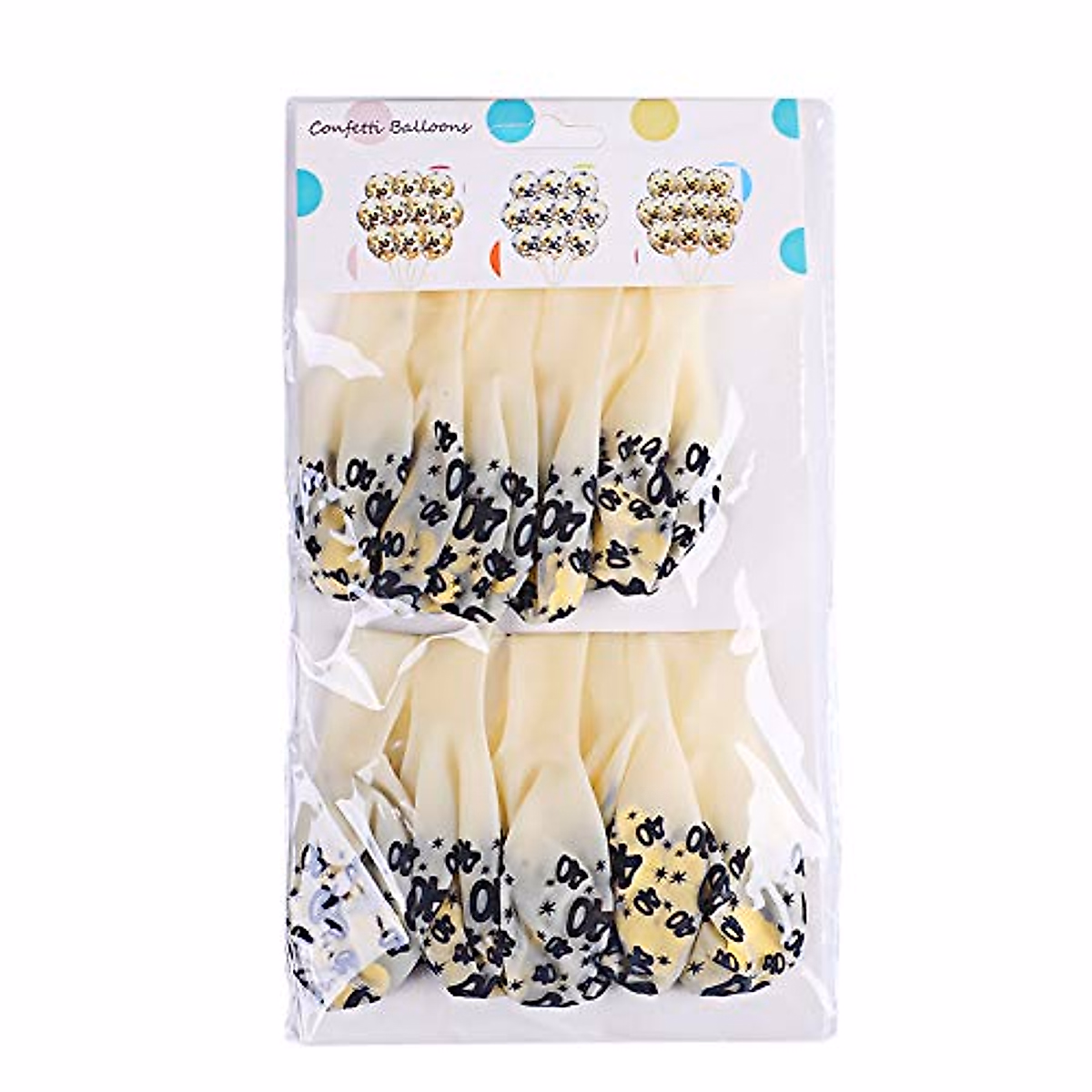 MeySimoon 40th Birthday Decorations 15pcs Clear Balloons with Gold Confetti Filled Printed 40 Latex Balloon for Happy 40 Year Old Birthday Party Favor (40th Confetti)