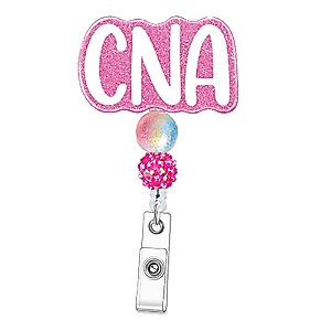 Hitluste CNA Badge Reel Retractable for Nurses, Cute Funny ID Badge Holder with Alligator Clip for Students, RN LPN Medical Assistant Work, Pharmacy Pharmacist Nursing Name Tag Card Nurse Grad Gift