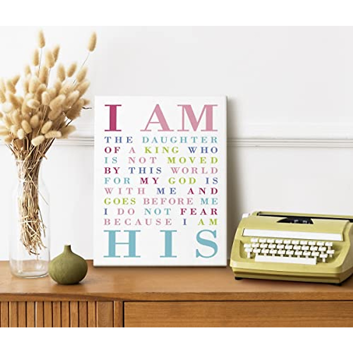 Religious Canvas Wall Art, Inspirational Quote Bible Verse Wall Art Canvas Prints Poster, Christian Scripture Print Decor for Girls Room, Bedroom, Gifts for Daughter Women Size 12x15