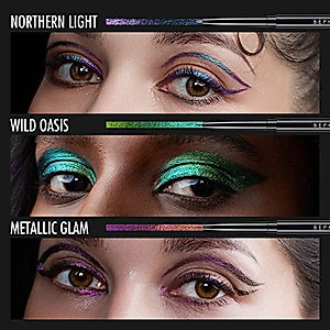 BEPHOLAN Eyeliner Pencil,Purple Eyeliner,Colored Eyeliners,Metallic Eyeliner,Blue Purple Shifting Colors Glitter Waterproof Eyeliner,24h Long-Lasting Pen,Purple-Blue (NORTHERN LIGHT)