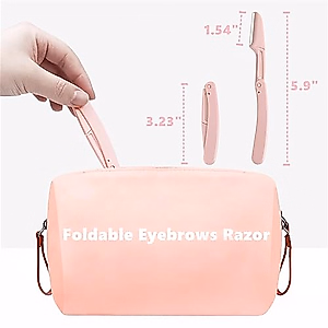 Dermaplane Razor, Folding Eyebrow Razor with Micro-Guard Blade, Face Razor for Women, Face Shaver, Multipurpose Dermaplaning Tool for Exfoliating, Touch-Up, Facial Hair Removal, Dermaplaning Razor, Multicolor, 3 Count