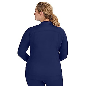Healing Hands Scrub Jacket for Women 2 Pocket Purple Label Scrubs 5038 Dakota Zip up Womens Jacket Navy L