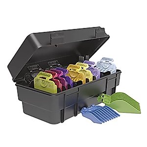 Wahl Clipper Genuine Attachment Guard Organization Kit with Color Pro Colored Hair Clipper Guide Combs, 14 Piece Premium Storage Kit for Wahl Hair Clippers, Multicolor - 3291-100