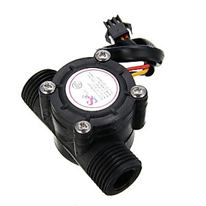 DAOKI 2Pcs Water Flow Sensor 1-30L/min 1/2" Control Fluid Flowmeter Switch G1/2 Counter 1-30L/min Meter for Arduino Flowmeter Measure Temperature Instrument