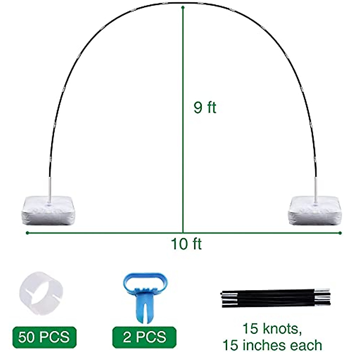Adjustable Balloon Arch kit with Base, 9Ft Tall &10Ft Wide Adjustable Balloon Arch Stand Party Backdrop Decoration Tool for Wedding Birthday Baby Shower Halloween Christmas Party