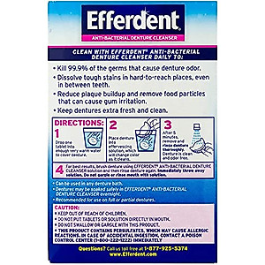 Efferdent Anti-bacterial Denture Cleanser, 2-Pack