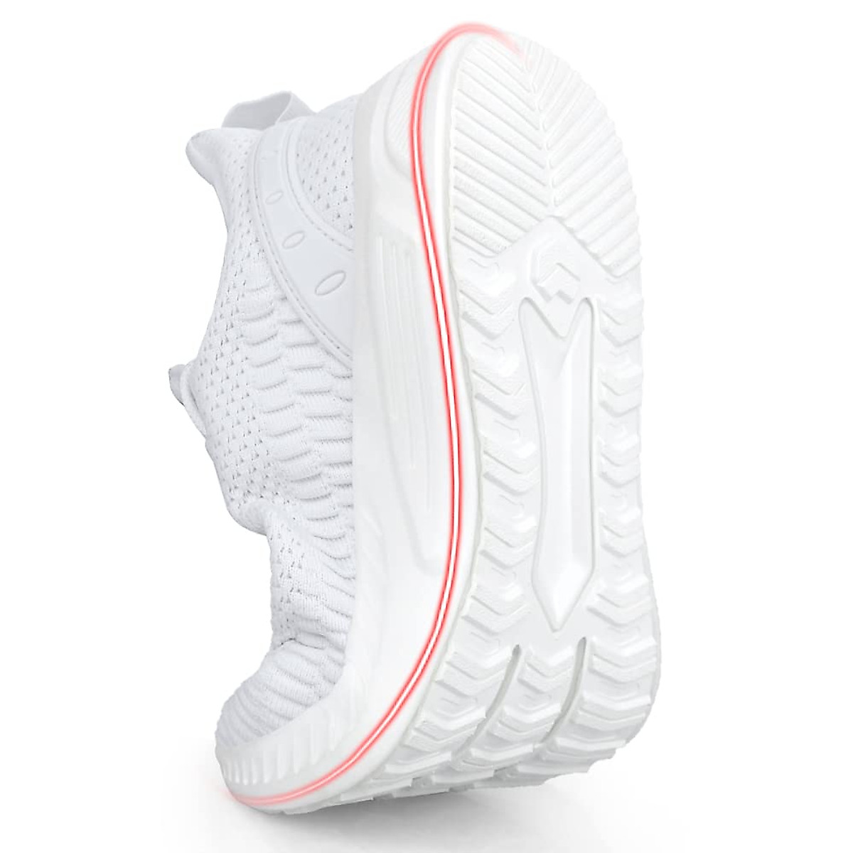 Feethit Women Tennis Running Shoes Walking Shoes Lightweight Casual Sneakers for Travel Gym Work Woman Waitress Nurse Light White 5.5